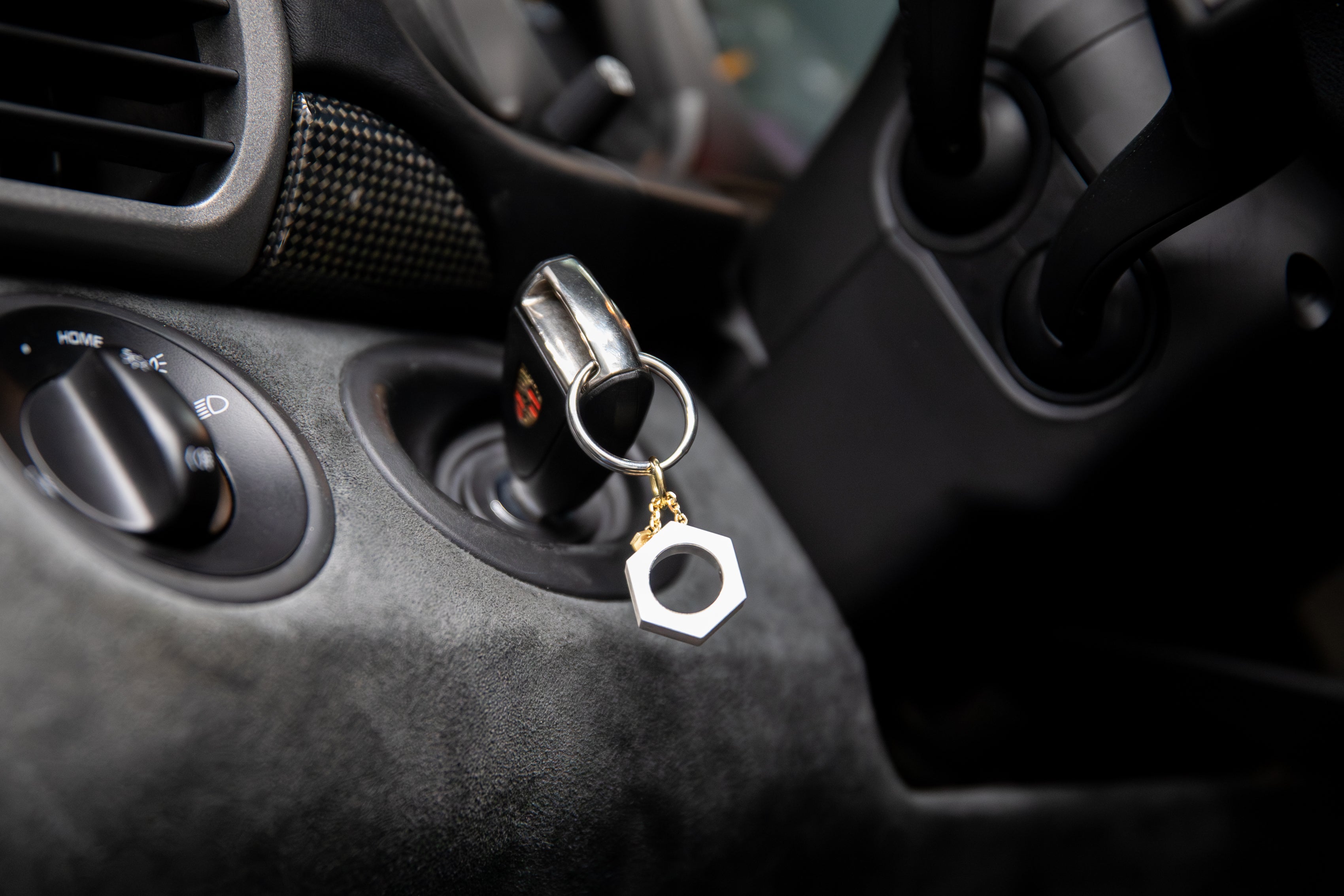 Hex Key Chain | Silver Car Key Chains | Obsessed Garage Store