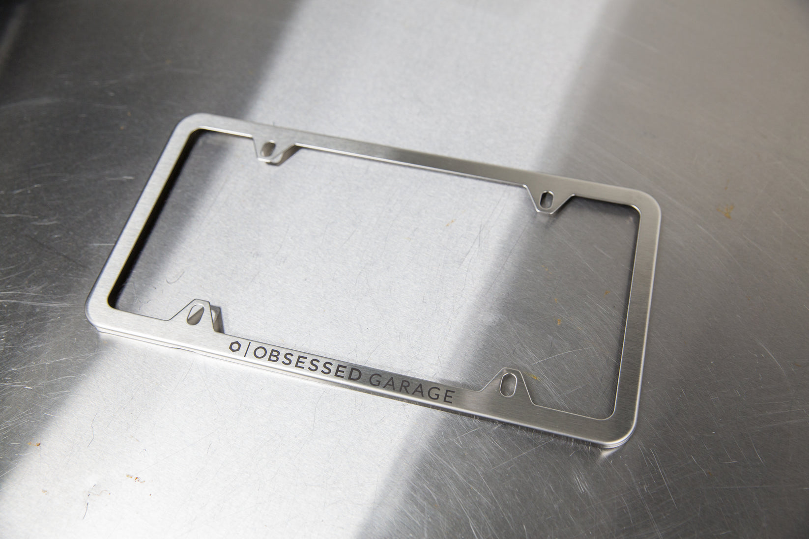 Premium Slim Plate Frames in Brushed Stainless Steel and Black with ...