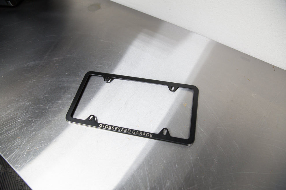 Premium Slim Plate Frames in Brushed Stainless Steel and Black with ...