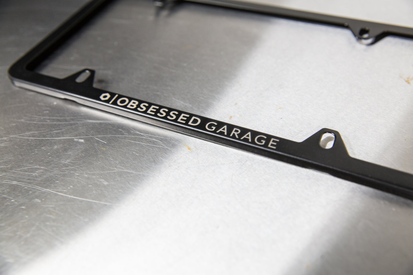 Premium Slim Plate Frames in Brushed Stainless Steel and Black with ...