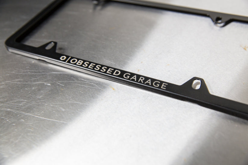 Premium Slim Plate Frames in Brushed Stainless Steel and Black with ...