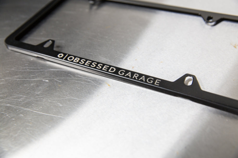 Premium Slim Plate Frames in Brushed Stainless Steel and Black with ...