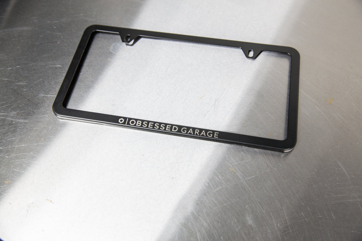 Premium Slim Plate Frames in Brushed Stainless Steel and Black with ...