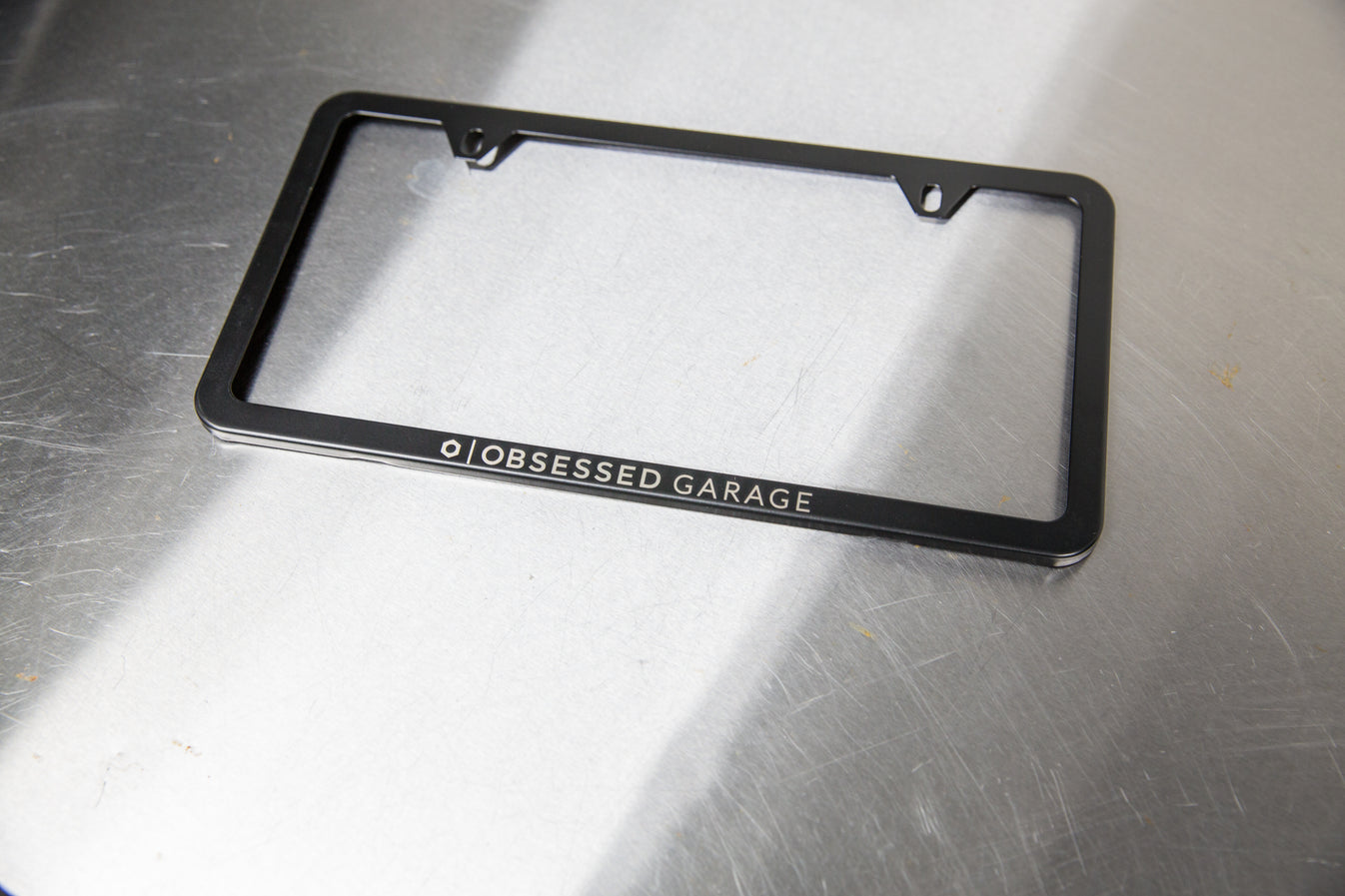 Premium Slim Plate Frames in Brushed Stainless Steel and Black with ...