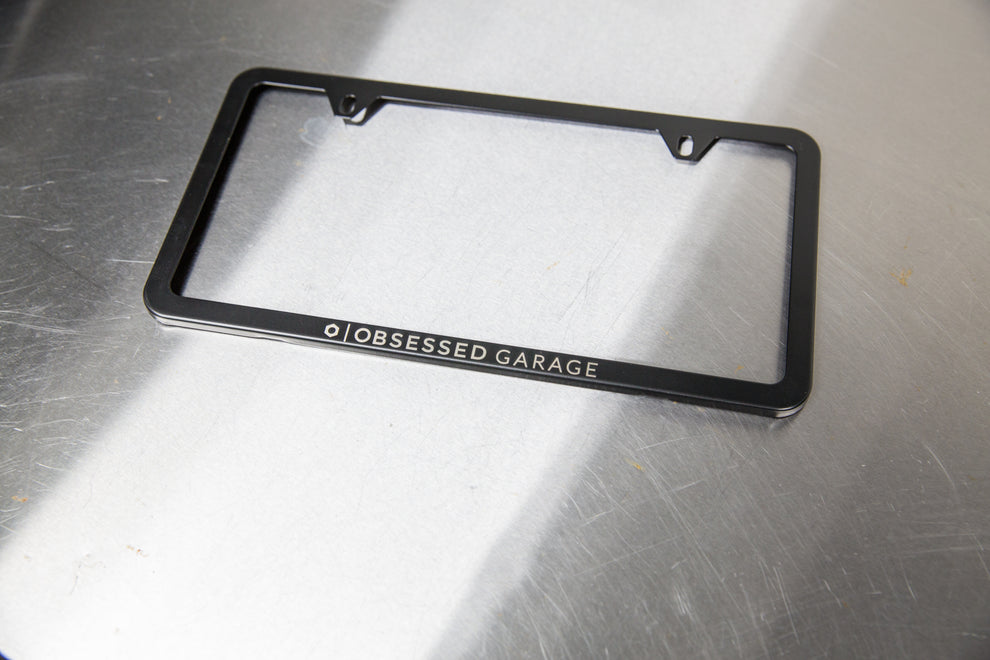 Premium Slim Plate Frames in Brushed Stainless Steel and Black with ...