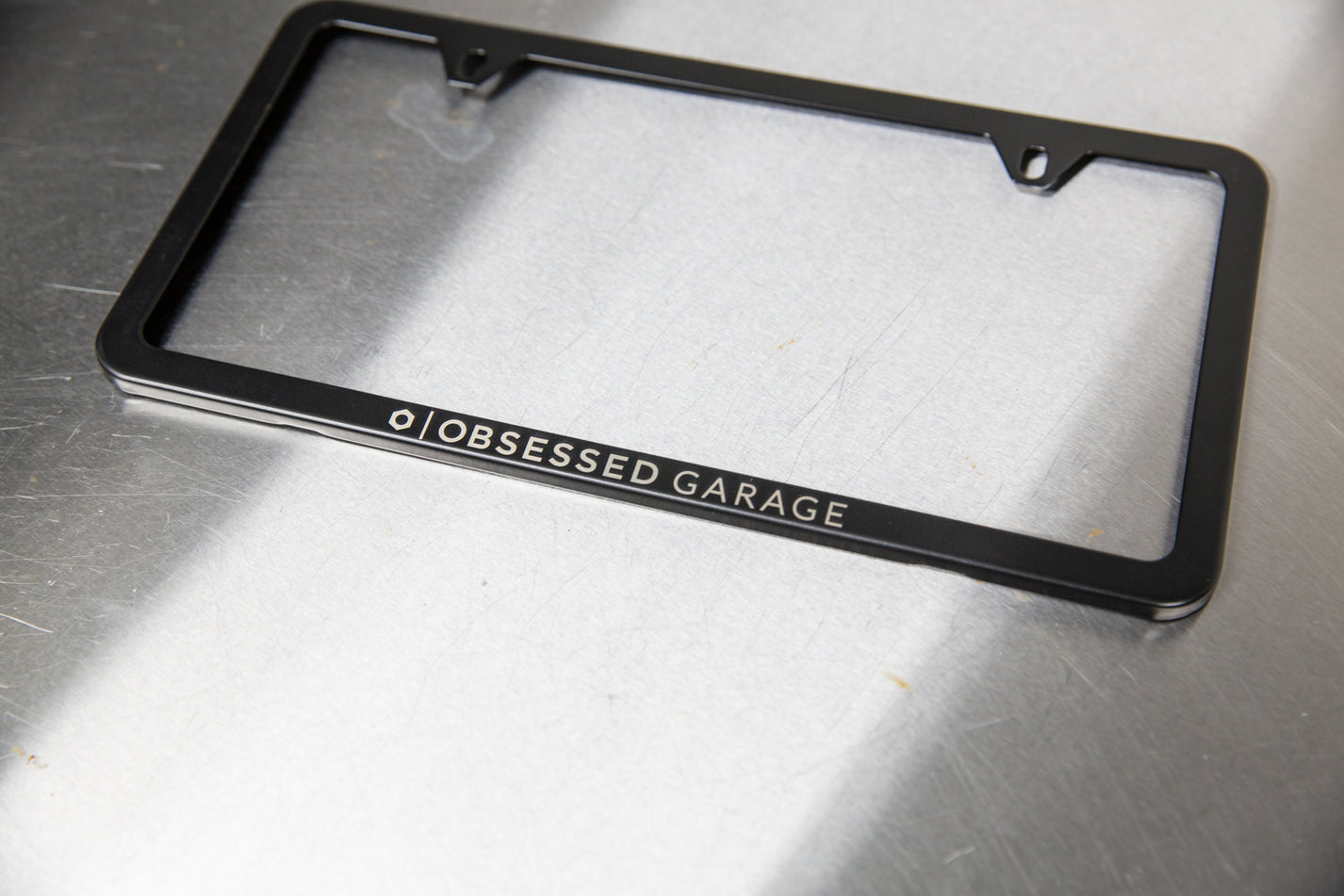 Premium Slim Plate Frames in Brushed Stainless Steel and Black with ...
