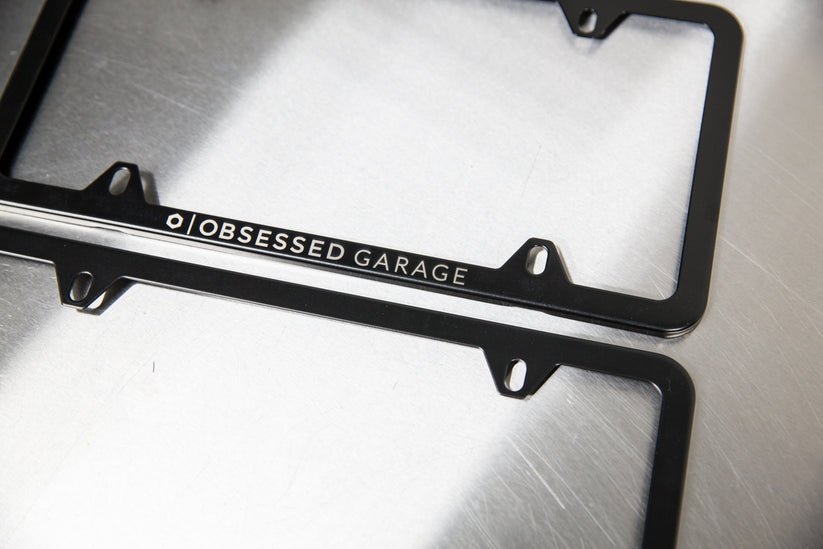 Premium Slim Plate Frames in Brushed Stainless Steel and Black with ...