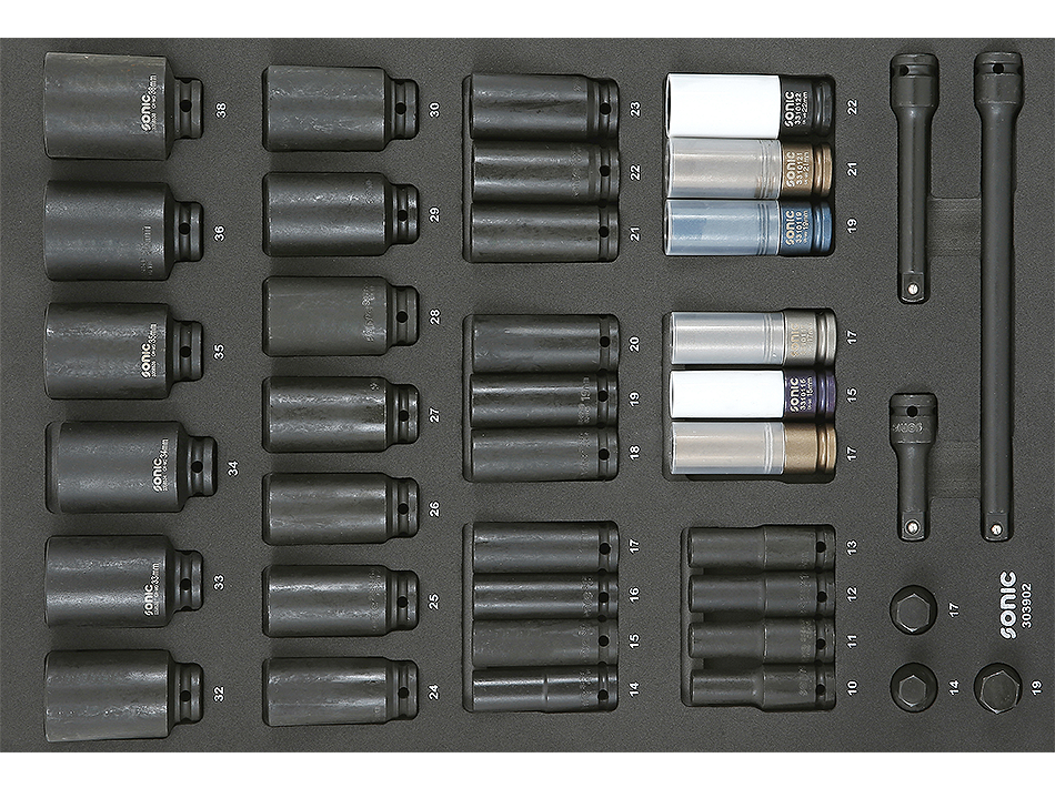 Sonic Foam System - Impact Socket Set 1/2" - 39 Pieces - 26" (Medium ...